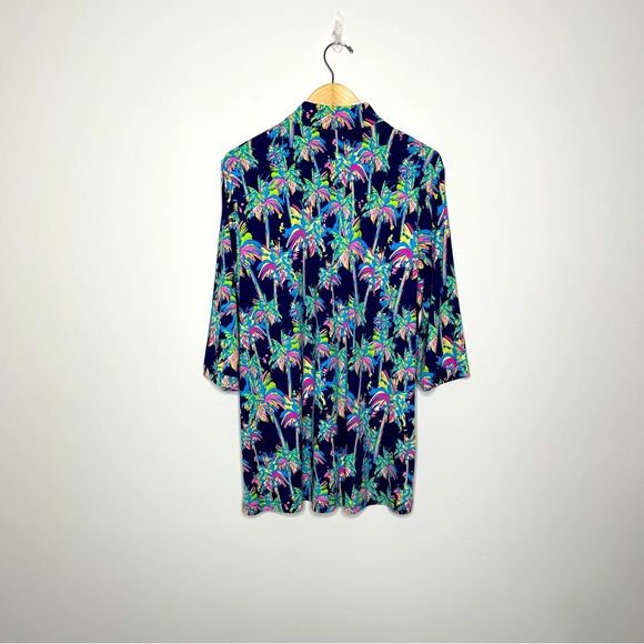 Lulu-B | Tops | Lulub Palm Tree Beach Tunic In Navy Upf 5 Sun ...
